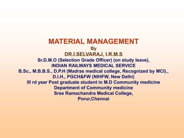 Material Management | PPT