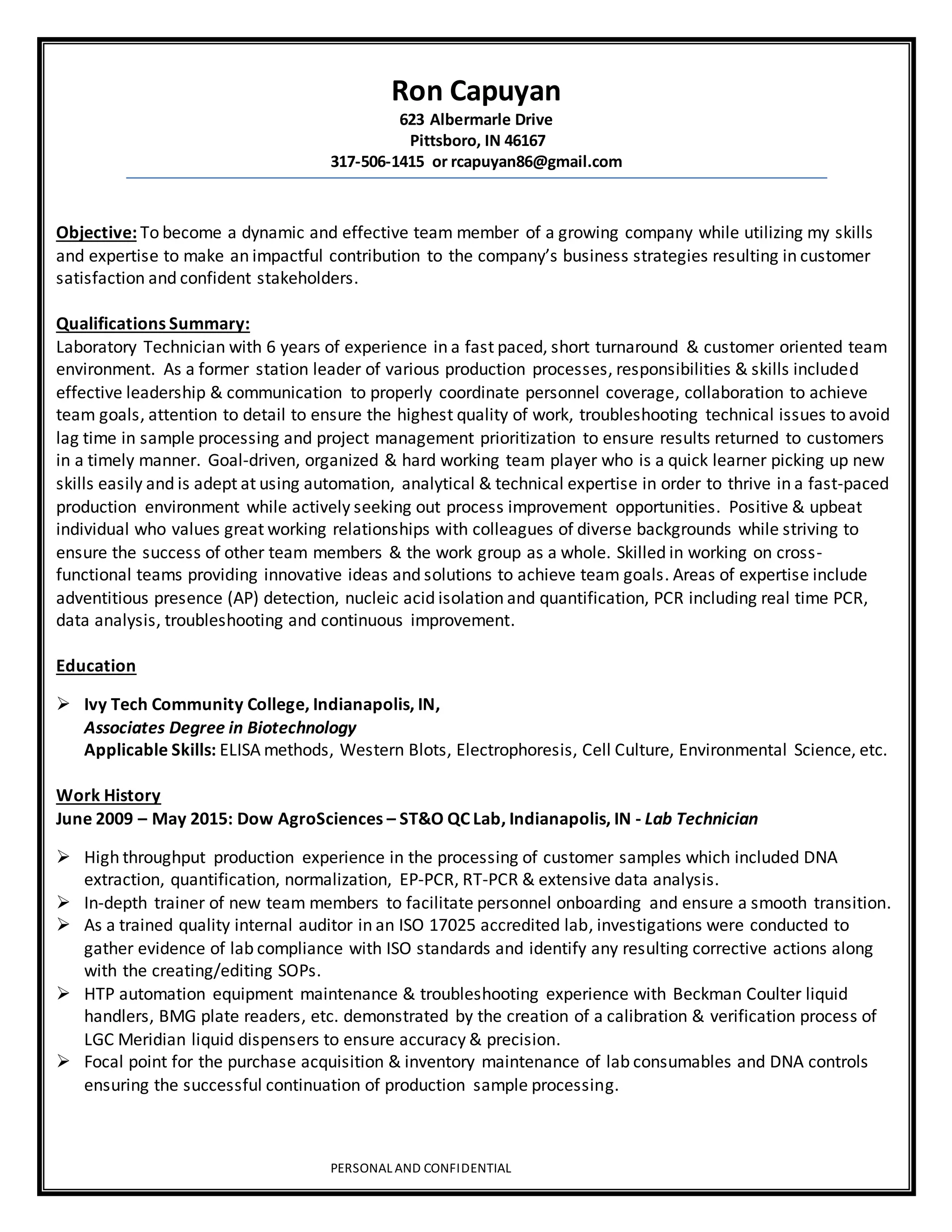 Ron Capuyan Resume | PDF