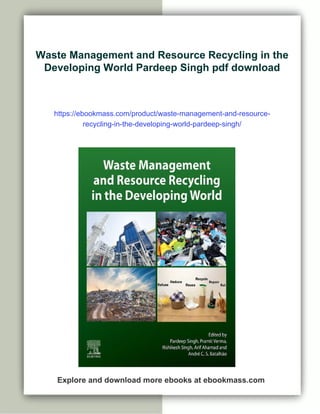 Waste Management and Resource Recycling in the Developing World Pardeep ...