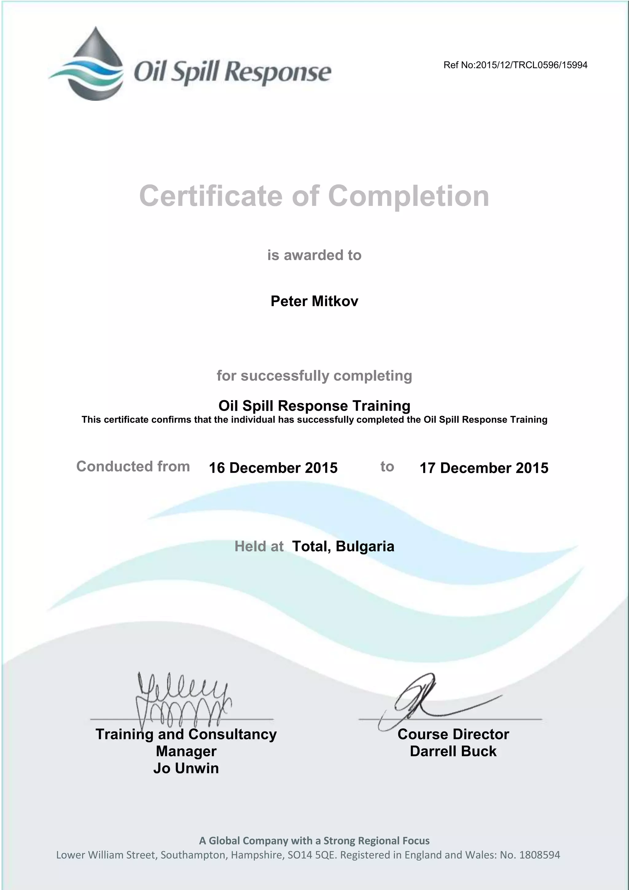 Peter Mitkov_OSR Certificate | PDF