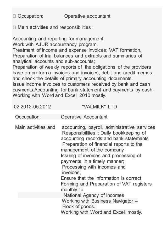 cv-Marry- English | DOCX