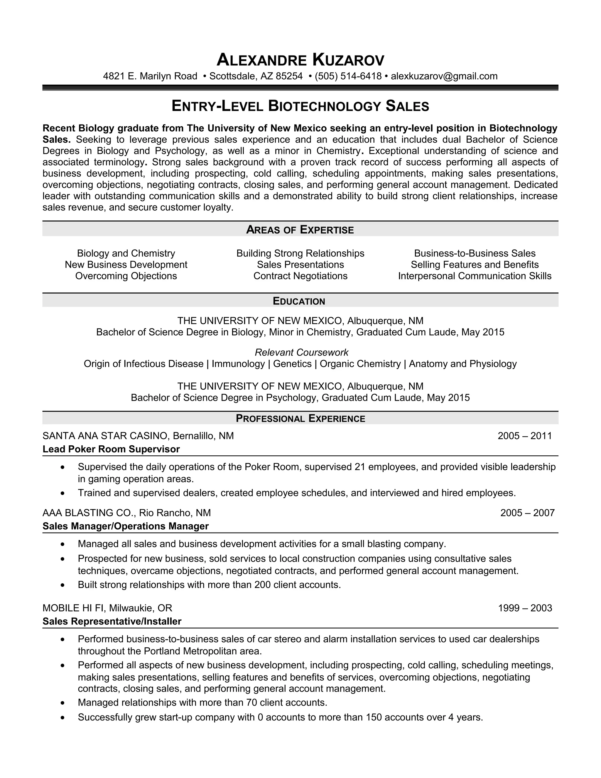 Alexandre Kuzarov Resume | PDF