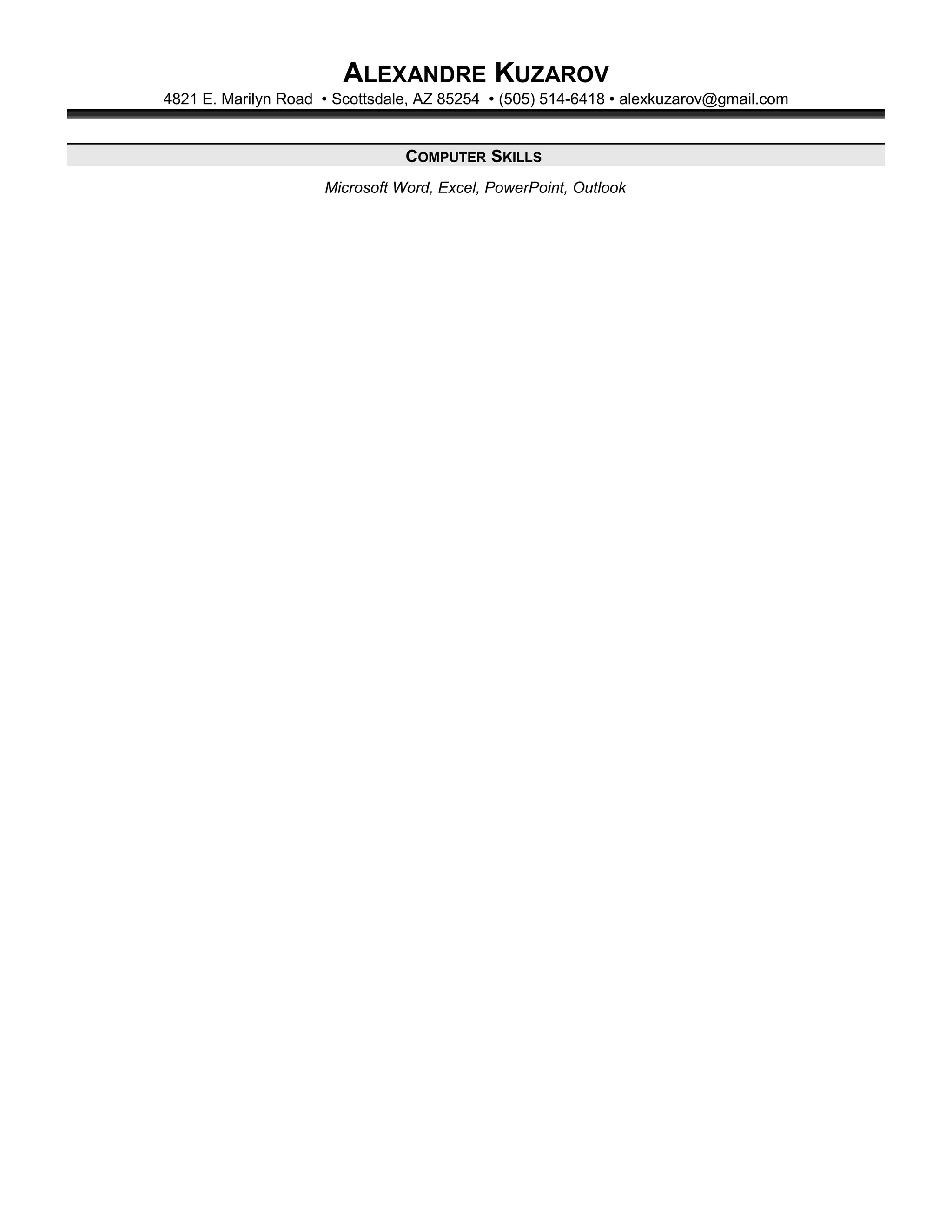 Alexandre Kuzarov Resume | PDF