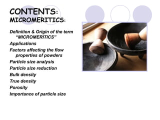 MICROMERITICS & PRECIPITATION | PPT