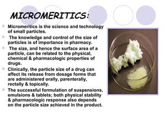 MICROMERITICS & PRECIPITATION | PPT
