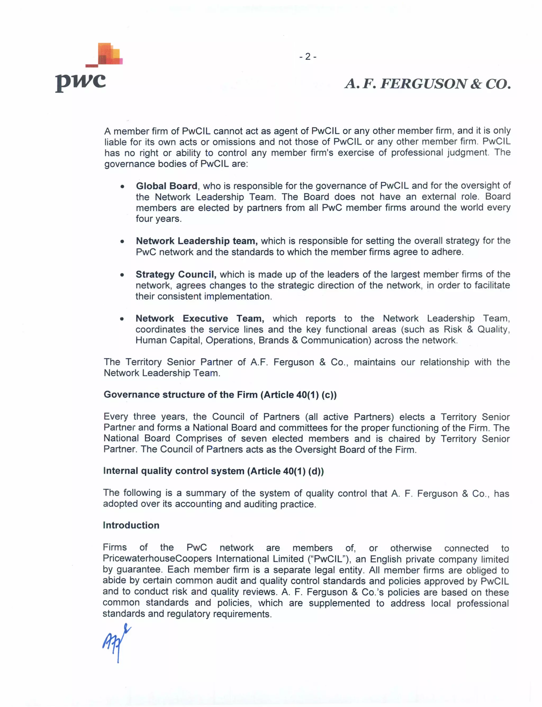 Transparency Report - PwC Pakistan | PDF