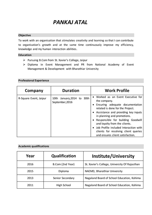 PANKAJ ATAL | DOCX | Education