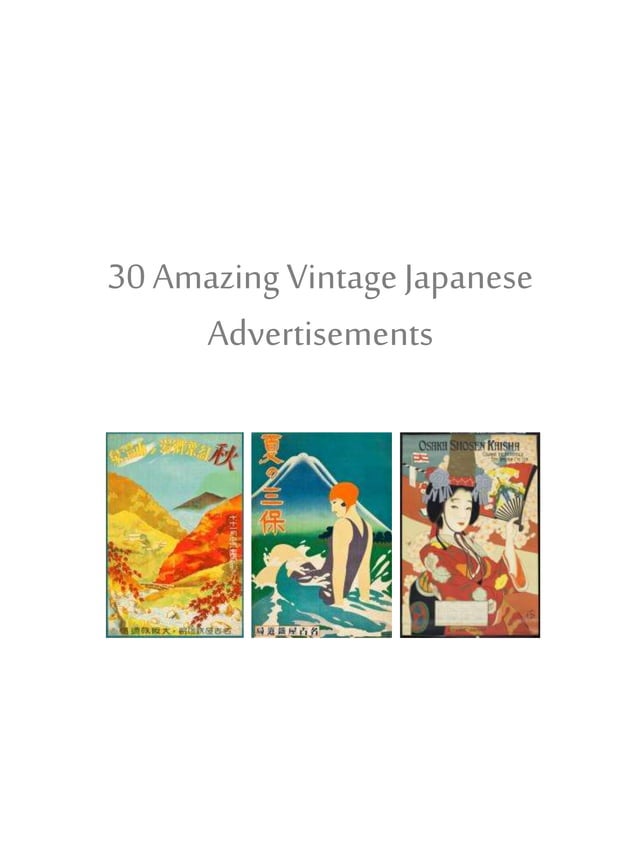 30 Amazing Vintage Japanese Advertisements | PPTX
