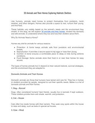 30 Animals and Their Homes Exploring Habitats Shelters.docx