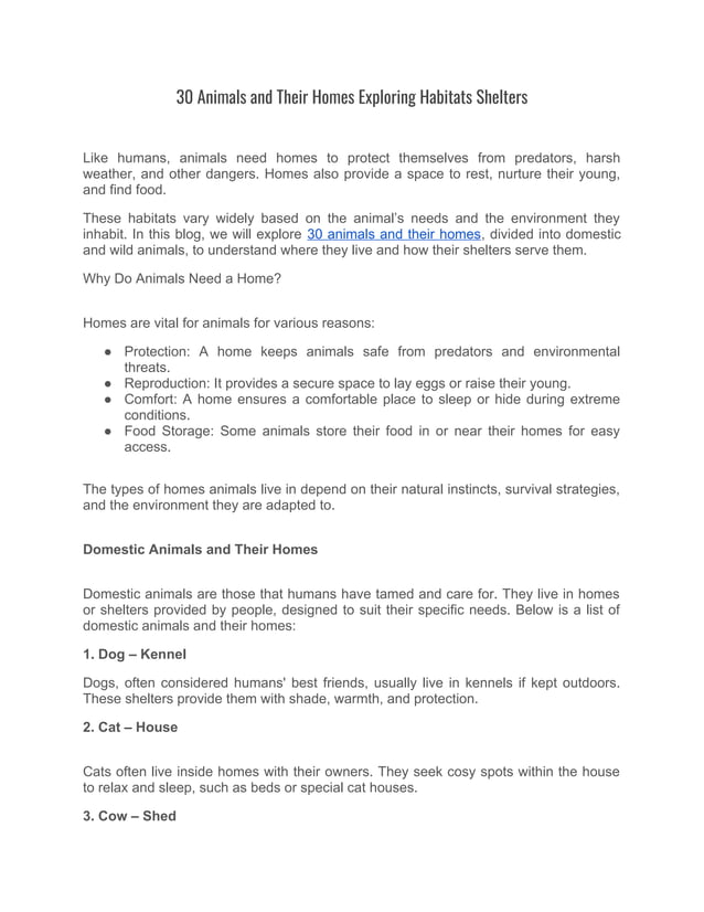 30 Animals and Their Homes Exploring Habitats Shelters.docx