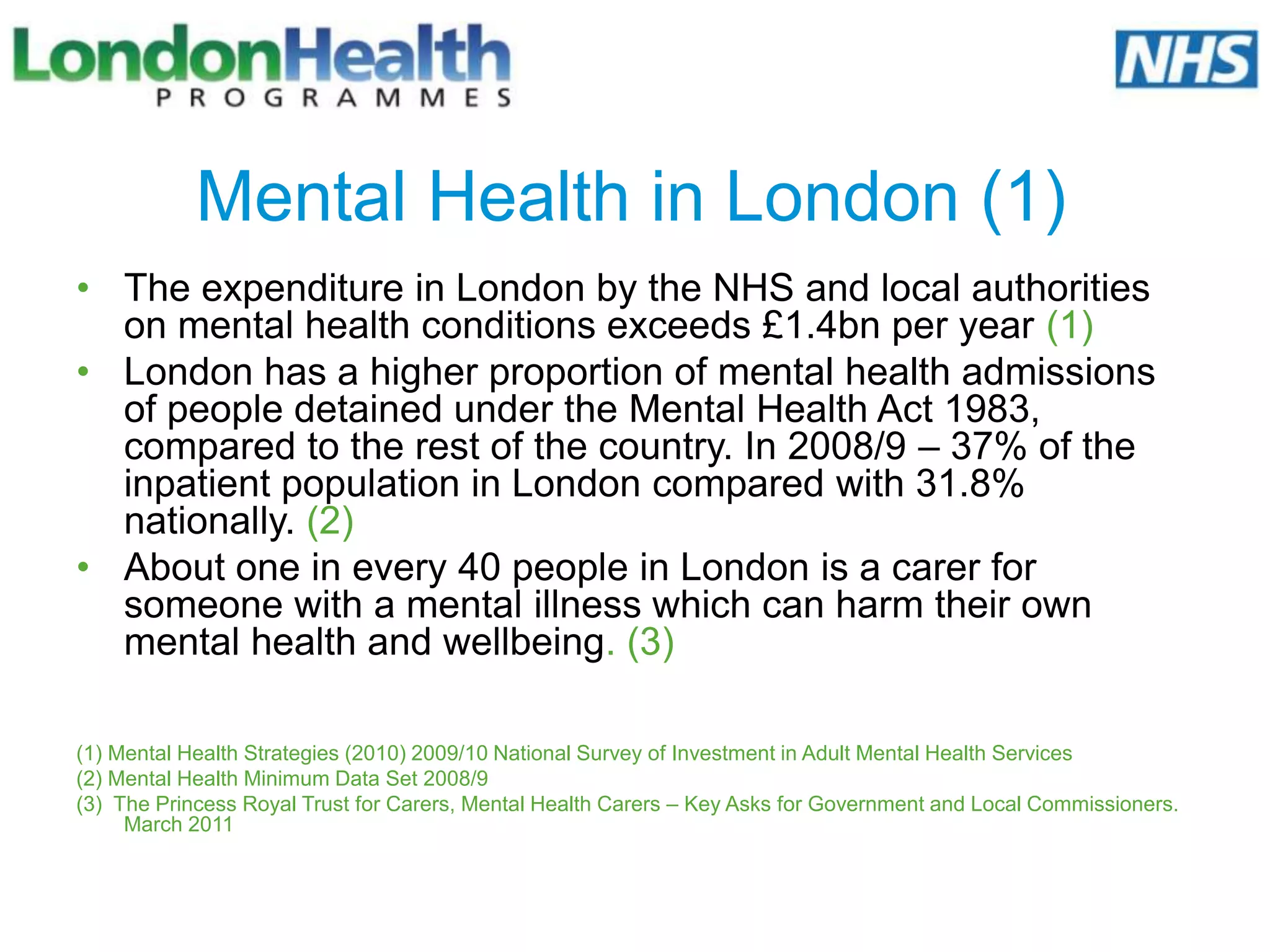 Health Intelligence Network: Overview of mental health in London | PPTX