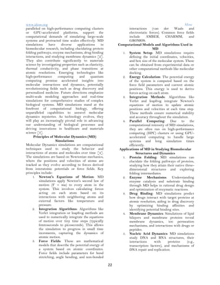 Advancements and Future Directions in Molecular Dynamics (MD) Simulations | PDF