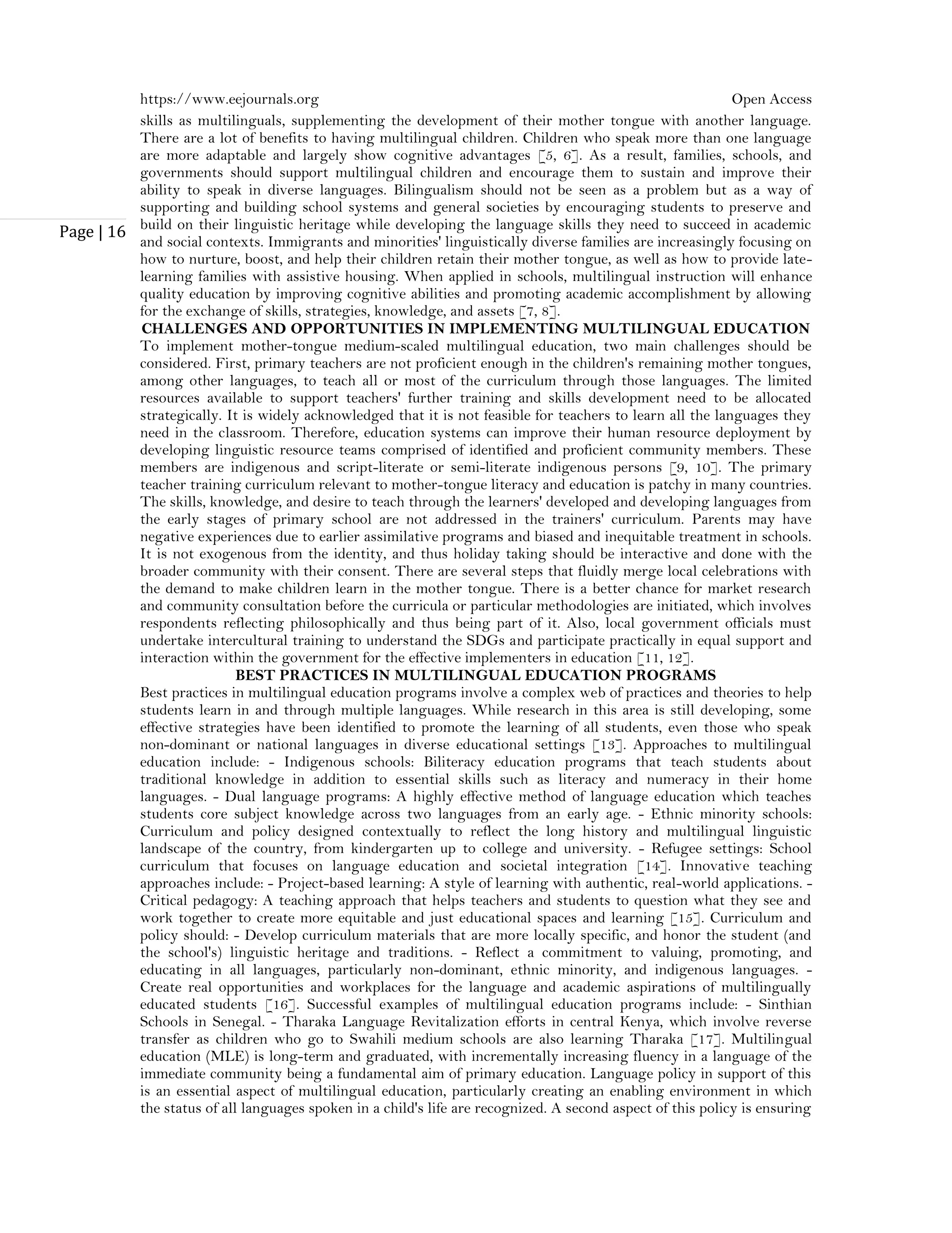 Multilingual Education: Supporting Language Diversity in Schools (www.kiu.ac.ug) | PDF