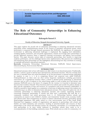 The Role of Community Partnerships in Enhancing Educational Outcomes (www.kiu.ac.ug) | PDF