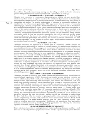 The Role of Community Partnerships in Enhancing Educational Outcomes ...