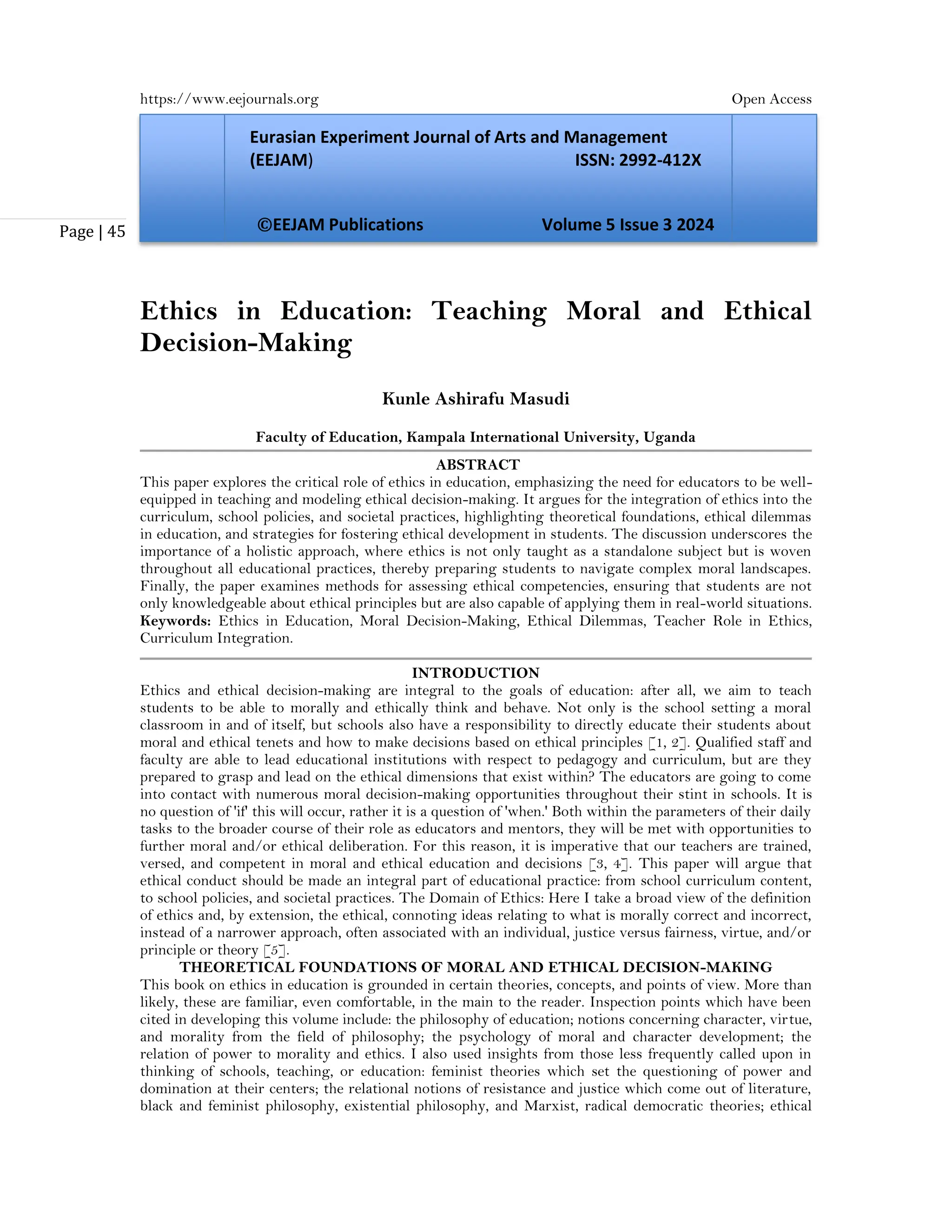 Ethics in Education: Teaching Moral and Ethical Decision-Making (www ...