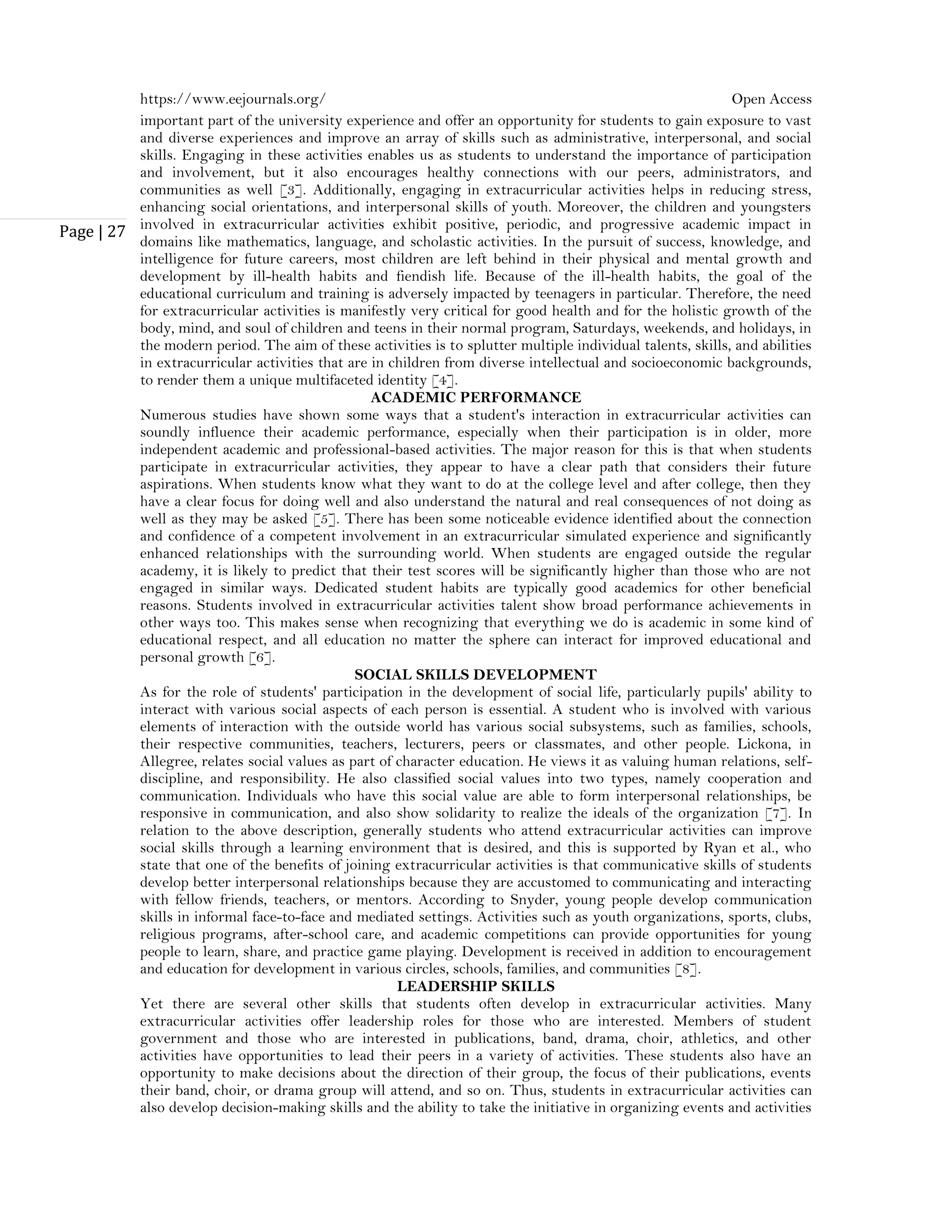 The Role of Extracurricular Activities in Student Development (www.kiu ...