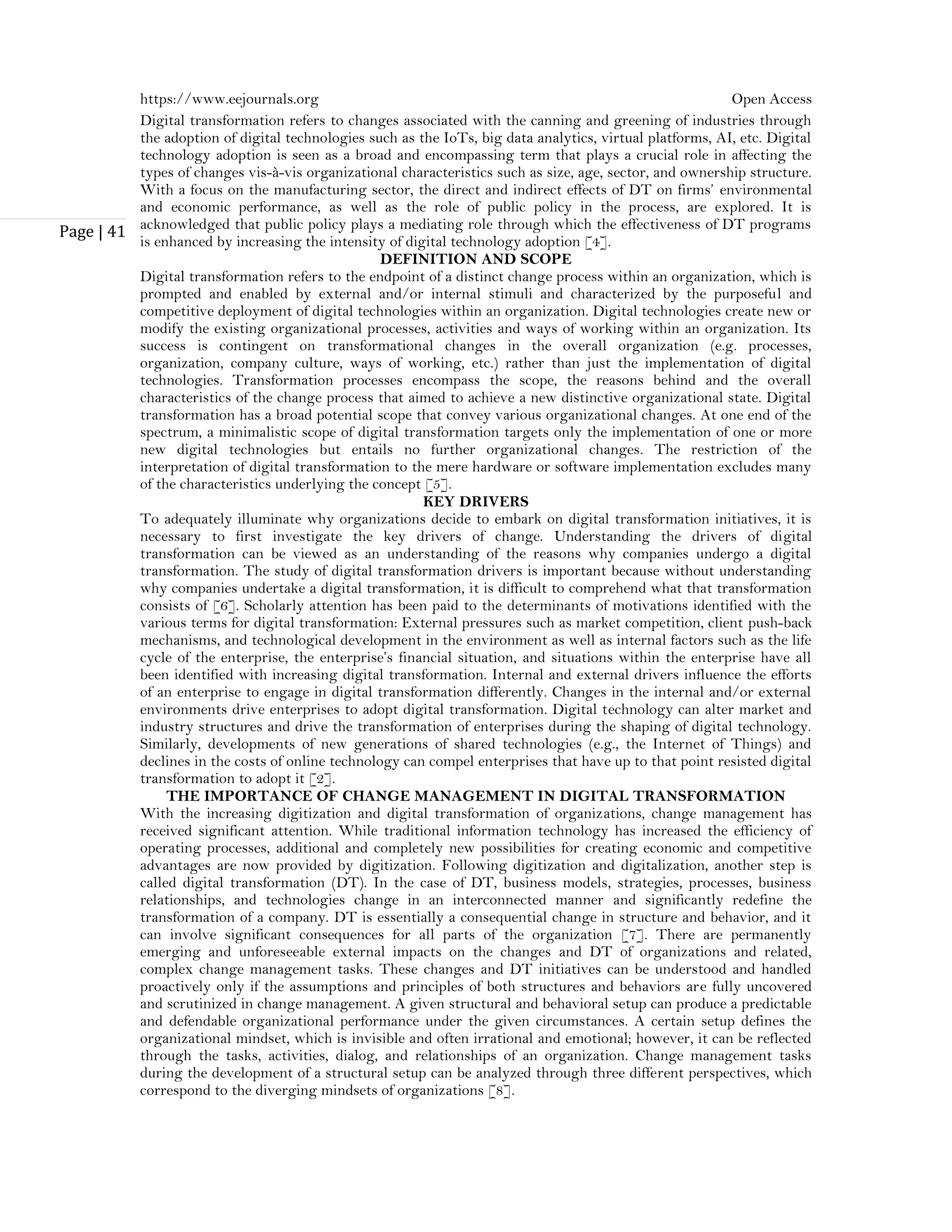 The Role of Change Management in Digital Transformation Initiatives (www.kiu.ac.ug) | PDF