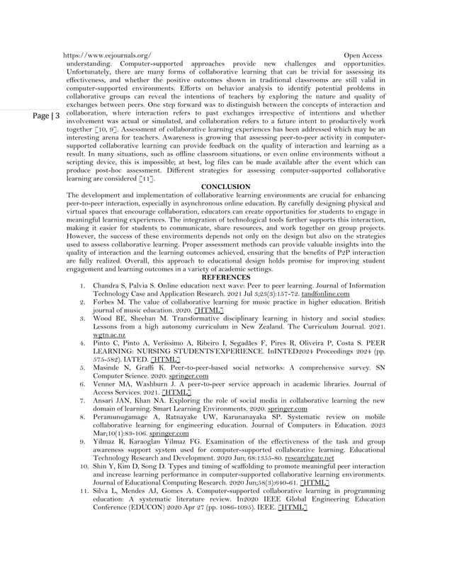 Collaborative Learning Environments: Encouraging Peer-To-Peer Interaction (www.kiu.ac.ug) | PDF ...