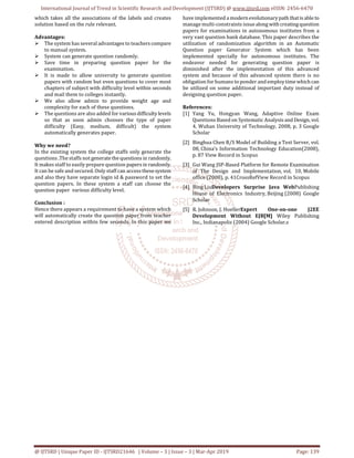Automatic Question Paper Generator System | PDF