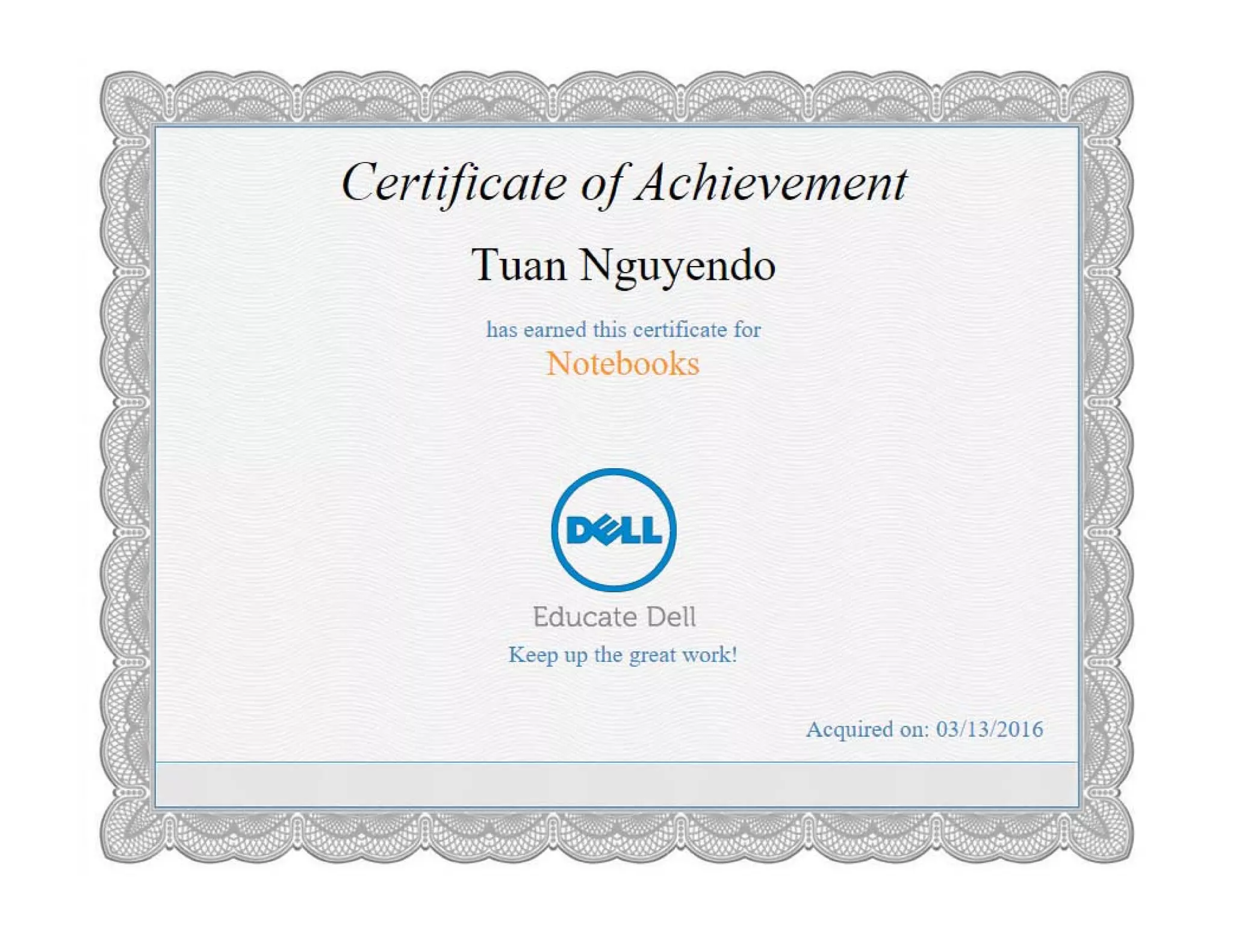 Dell Certification for Notebooks - Tuan Nguyendo | PDF