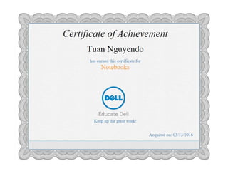 Dell Certification for Notebooks - Tuan Nguyendo | PDF