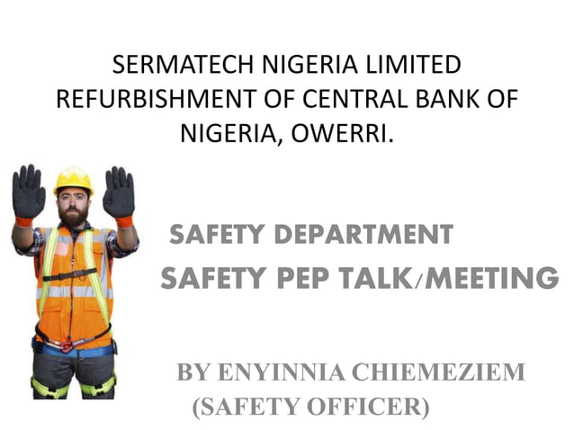 SAFETY PEP TALK | PPTX | Physical Therapy | Wellness