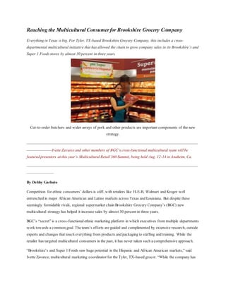 Reaching the Multicultural Consumer for Brookshire Grocery Company | PDF