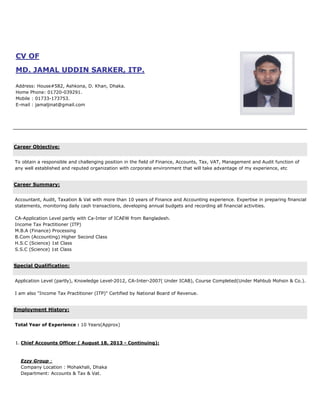 CV Of Jamal | PDF