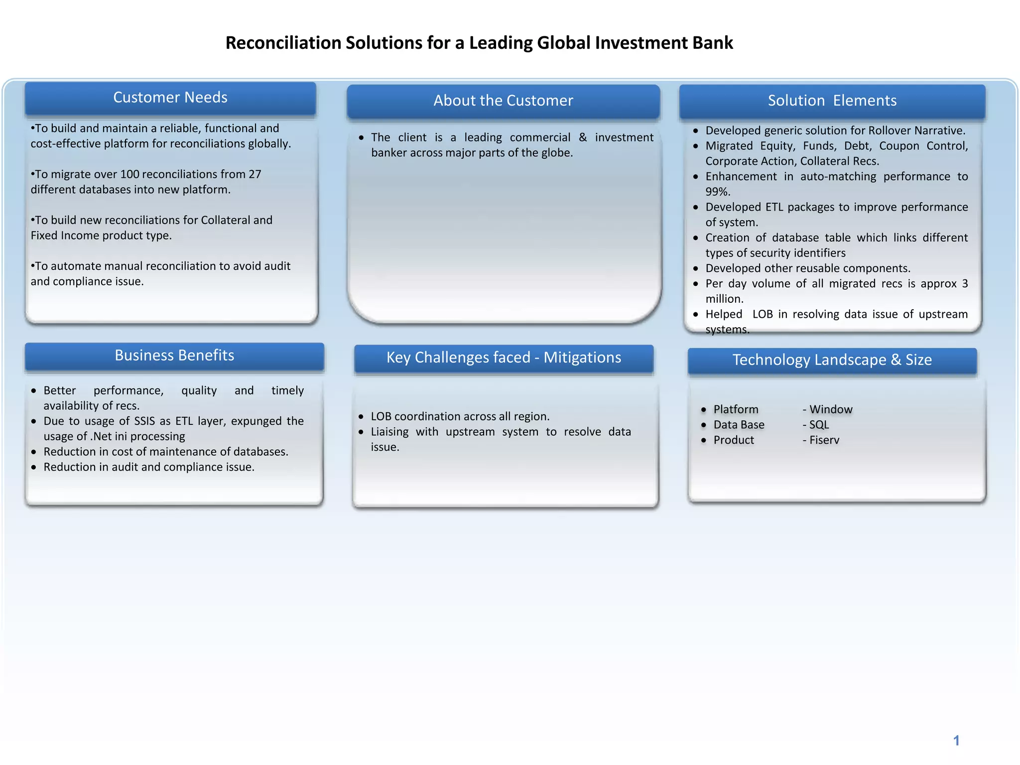 Reconciliation Migration Project - A Case Study | PPT