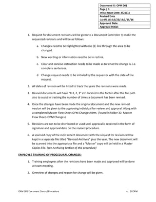 OPM001-Document Control Example | DOC