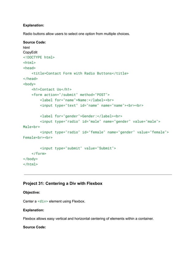 30+ Basic HTML Coding Projects for Class 10.pdf