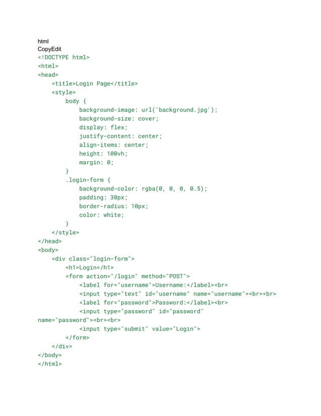 30 Basic Html Coding Projects For Class 10pdf