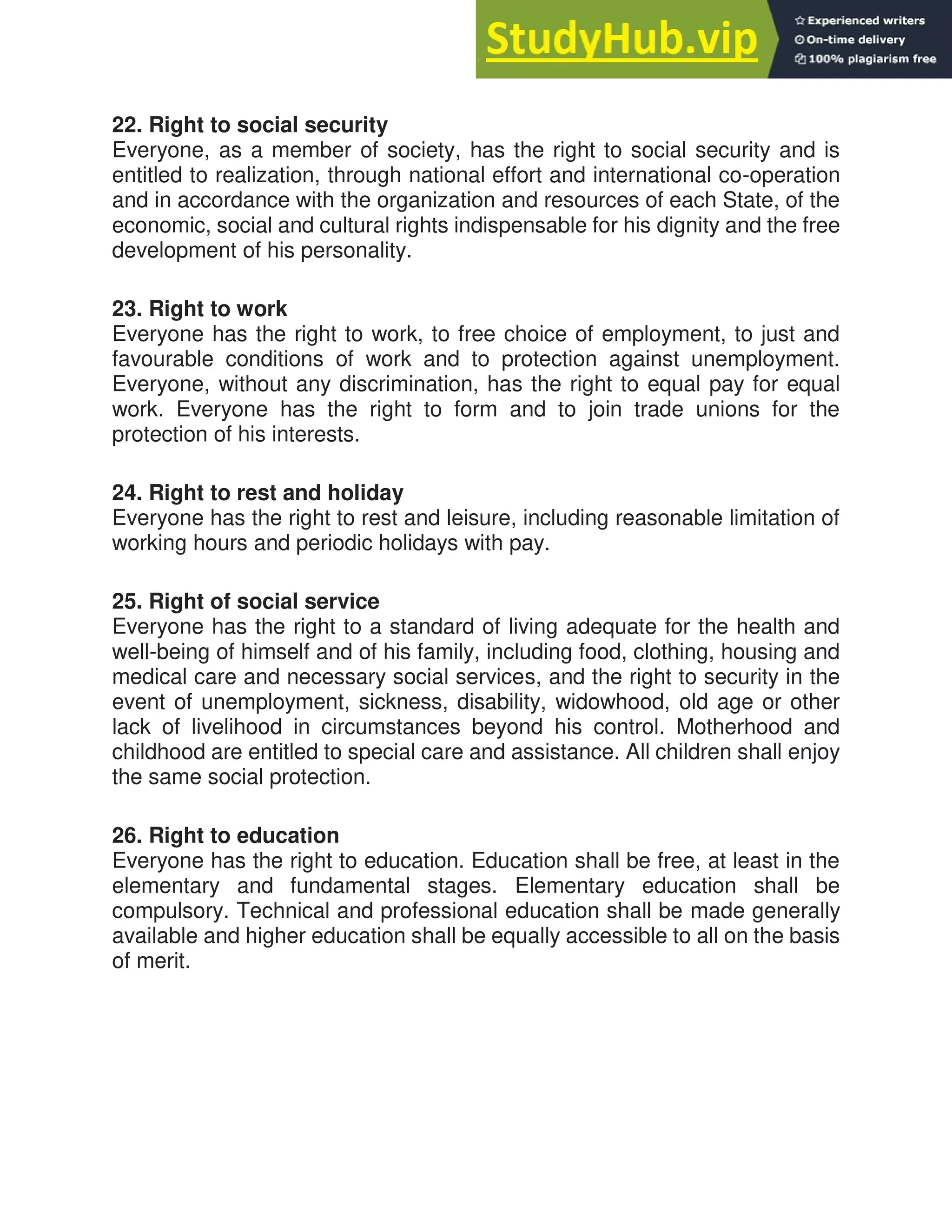 30 Basic Human Rights List Universal Declaration Of Human Rights | PDF