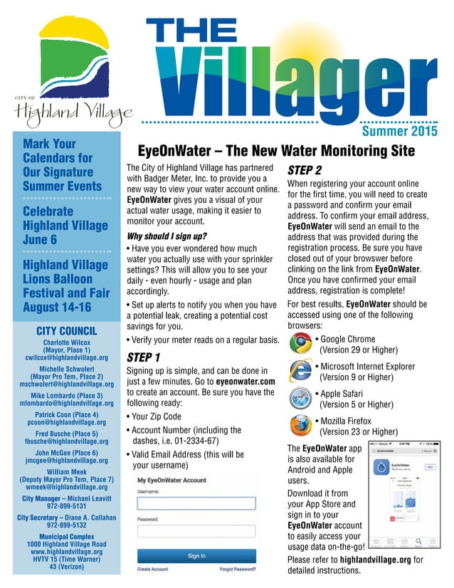 The Villager Summer Newsletter2 | PDF | Water Services | Home Utilities