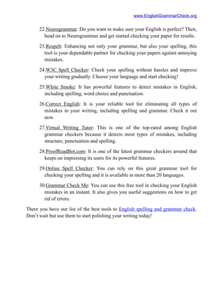 30 Best English Grammar Checkers | PDF