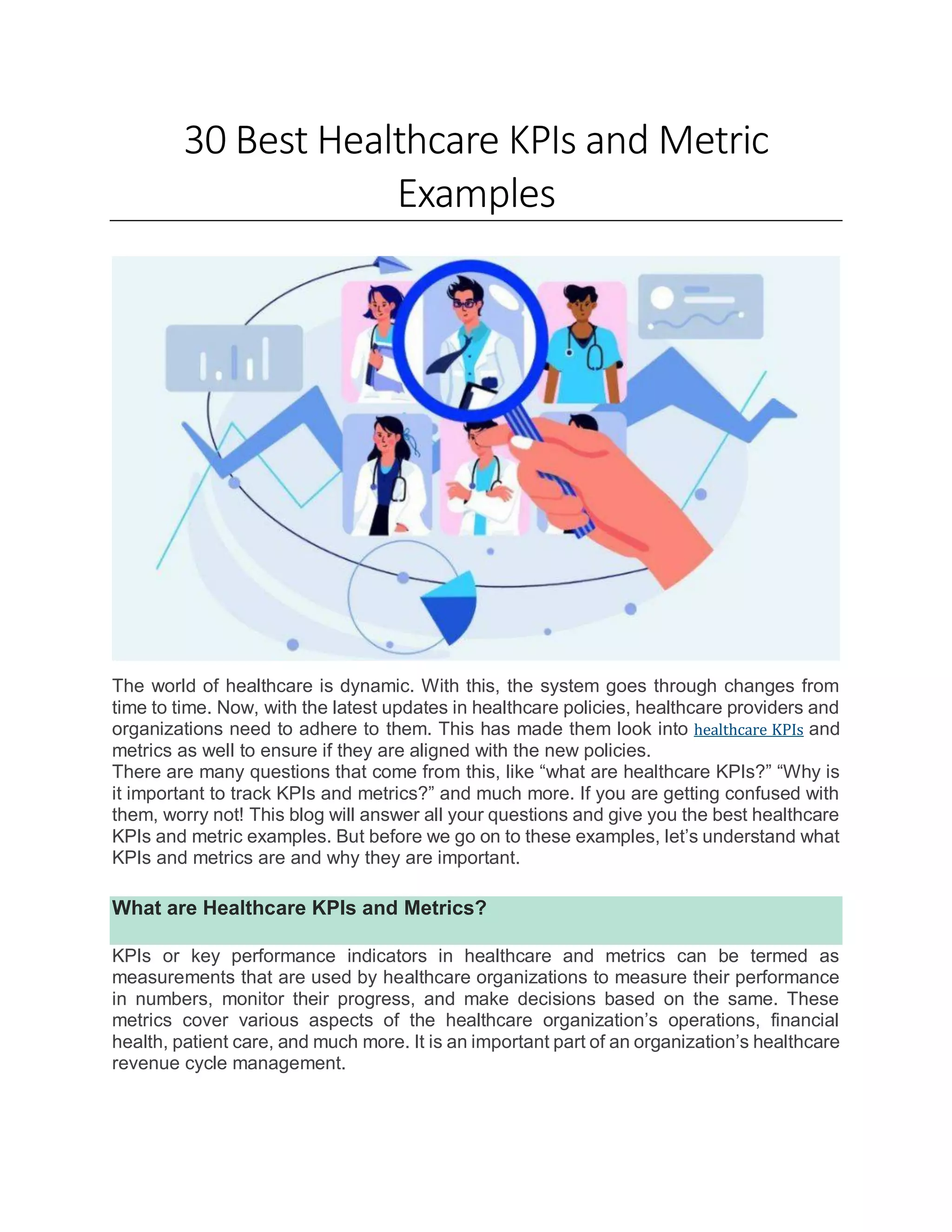 30 Best Healthcare KPIs and Metric Examples.pdf