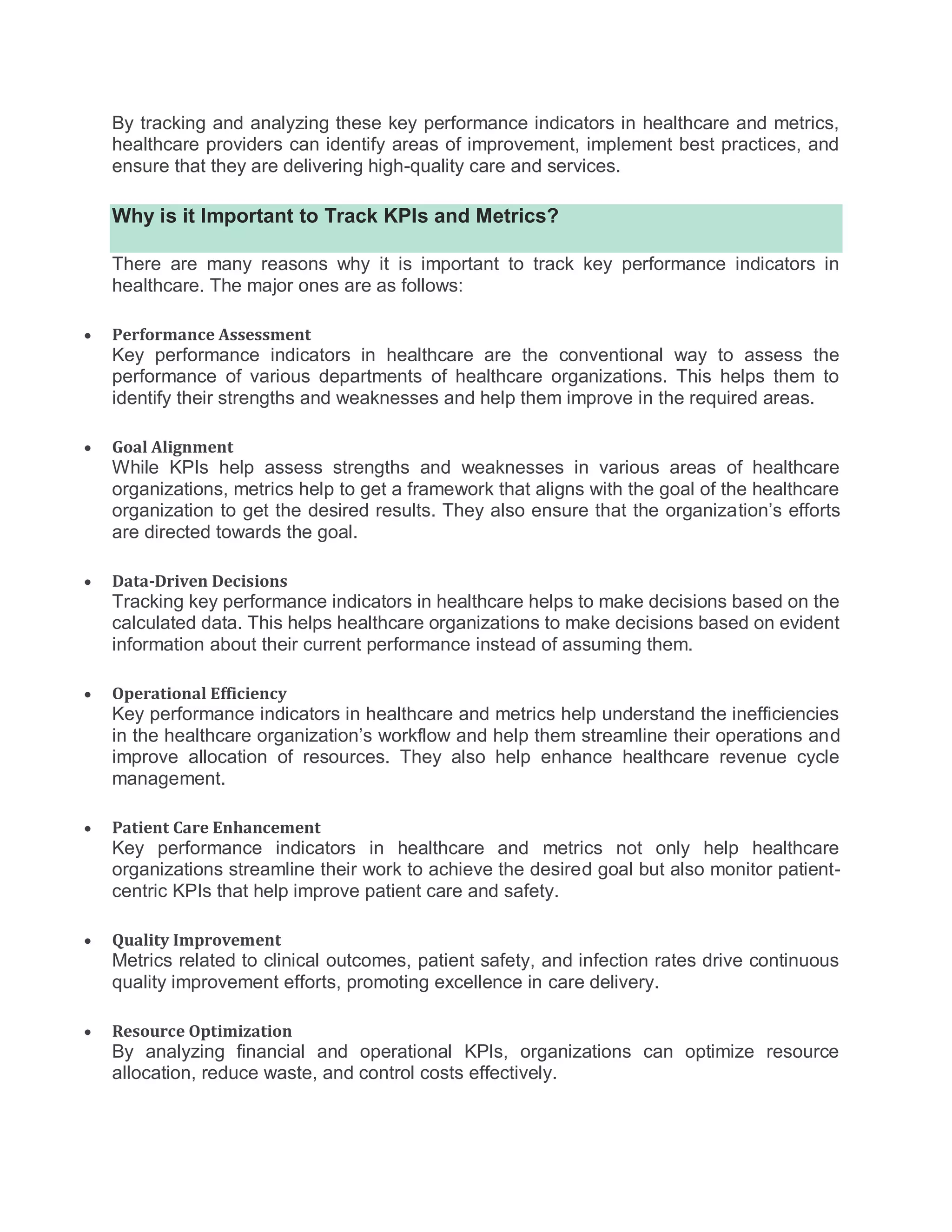 30 Best Healthcare KPIs and Metric Examples.pdf