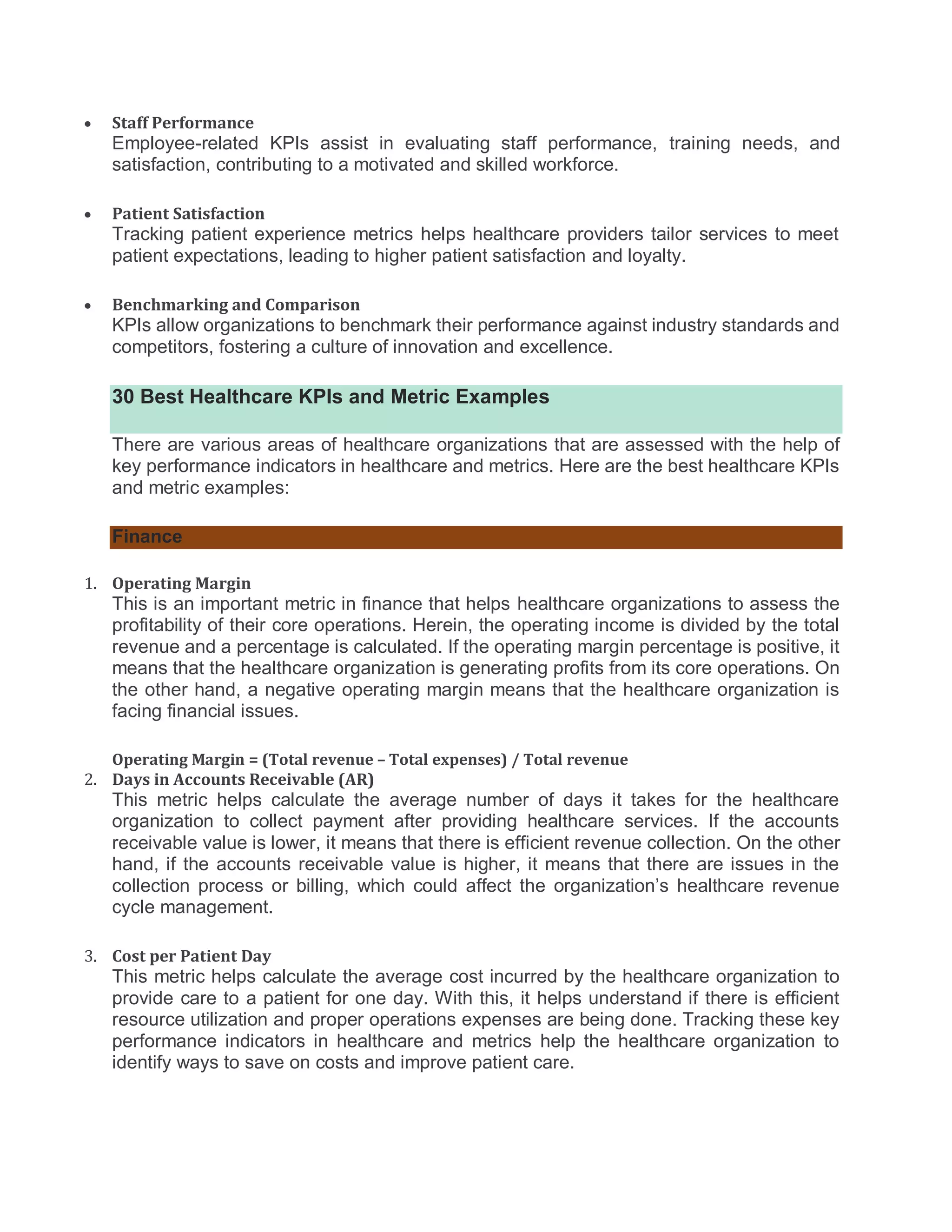 30 Best Healthcare KPIs and Metric Examples.pdf