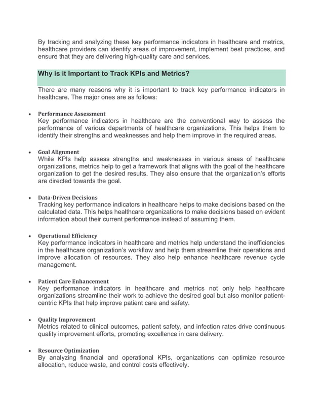 30 Best Healthcare KPIs and Metric Examples.pdf