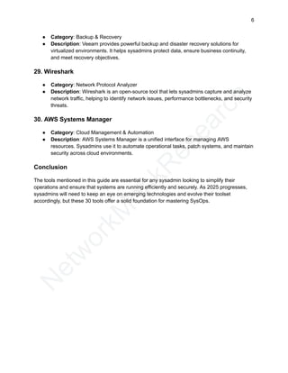 30 Best System Administrator Tools of 2025 | PDF