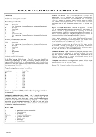 Erwin Junfryono's NTU transcript | PDF | Educational Assessment | Education
