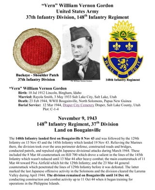 William Vernon Gordon Bougainville WWII | PDF
