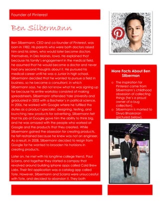 Founder of Pinterest | PDF | Technology & Computing