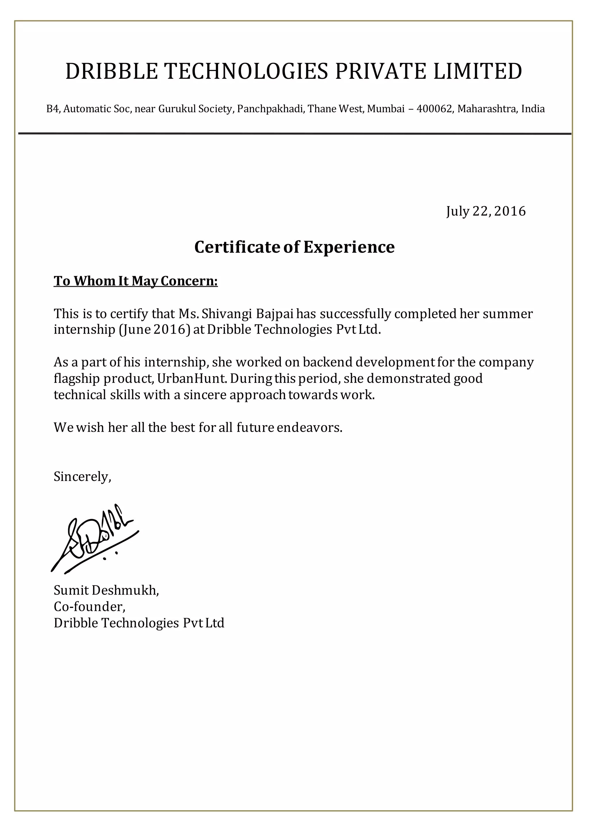 Certi_Shivangi | PDF