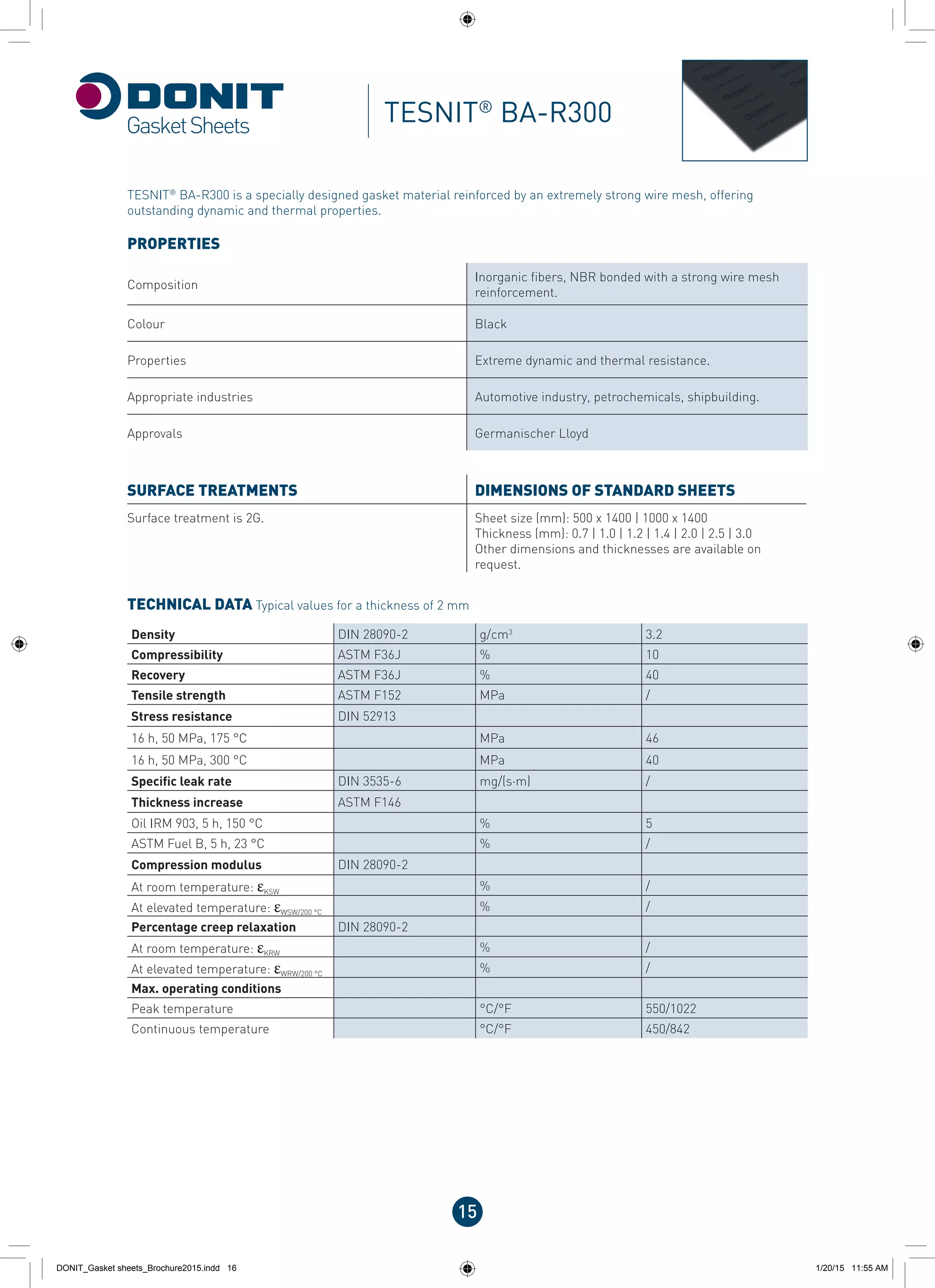 DONIT_Gasket sheets_Brochure.compressed | PDF
