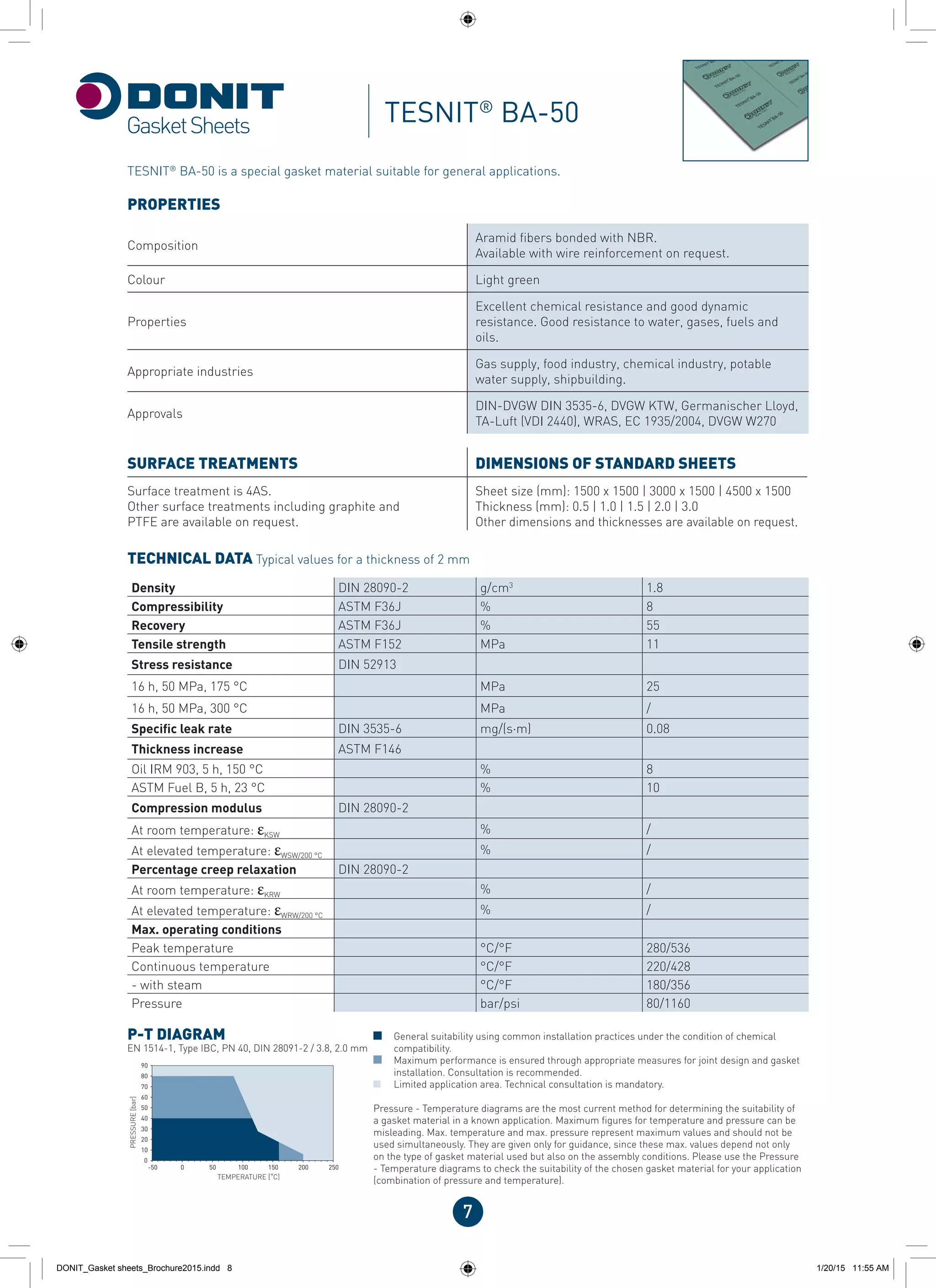 DONIT_Gasket sheets_Brochure.compressed | PDF