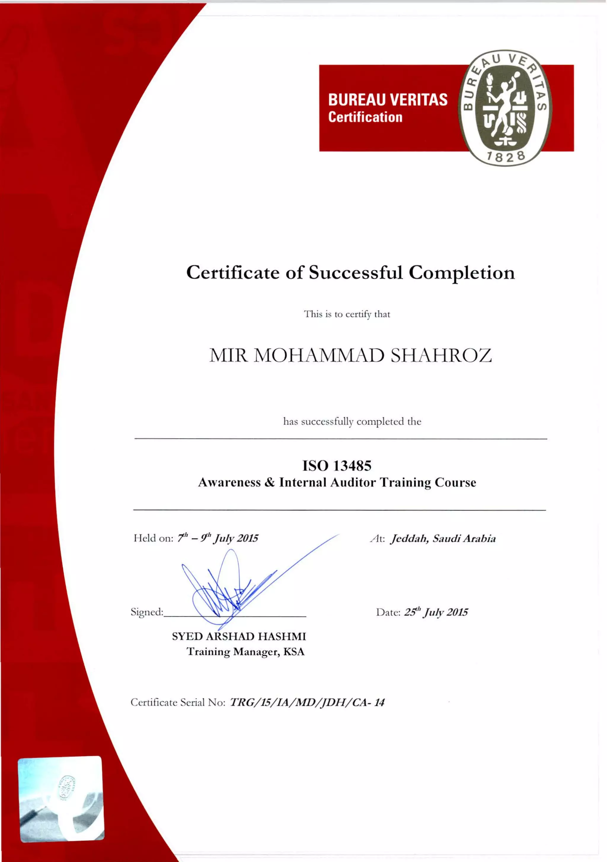 Certification for Internal Auditor | PDF