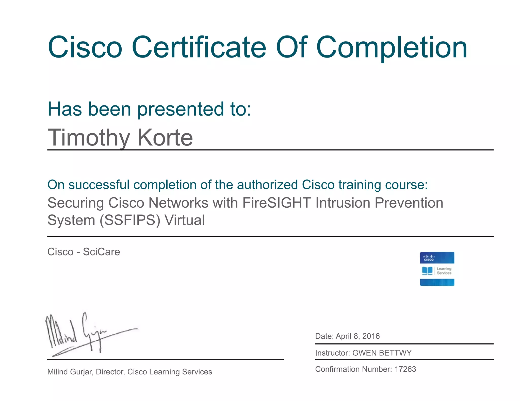 SSFIPS - cert of completion | PDF