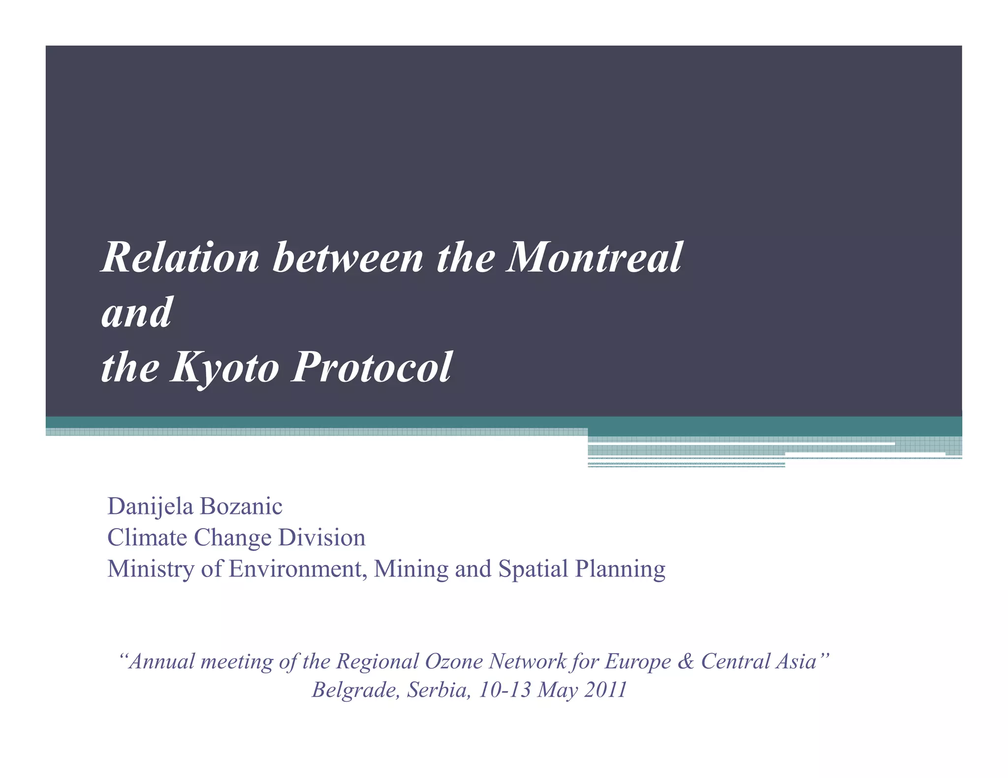 Climate focal point and the montreal protocol | PDF